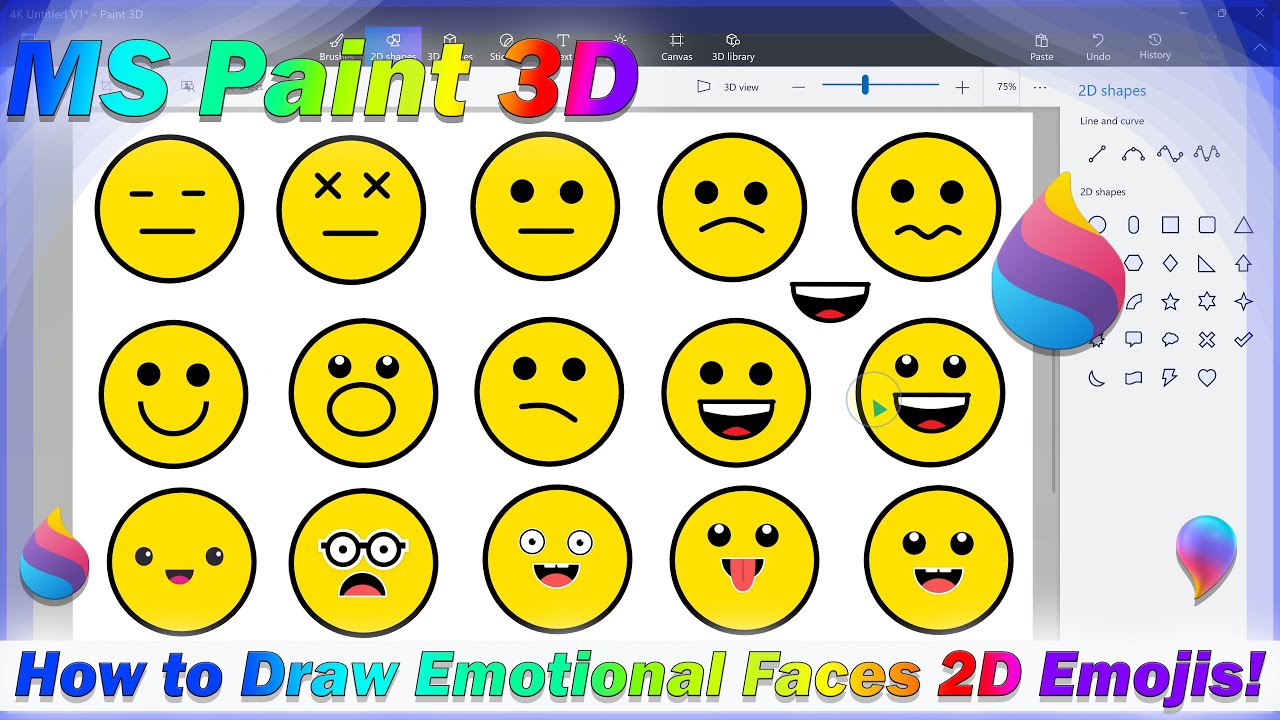 How to draw emotional faces 2D Step-by-step drawing methods in ...