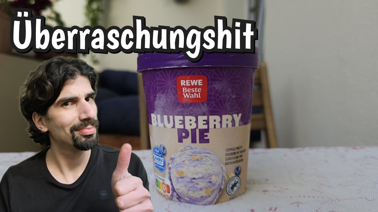 Endlich probiert: REWE Blueberry Pie Eiscreme - YouTube