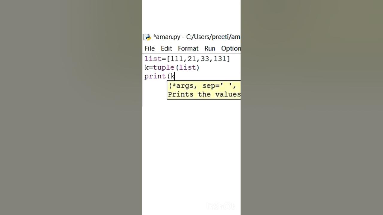 Code - Convert a List to a Tuple. #coding - YouTube