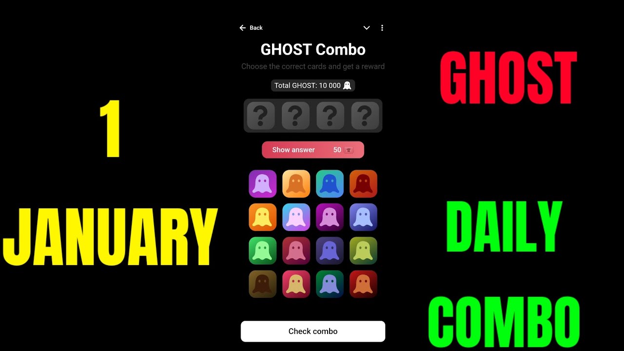Ghost Daily Combo 1 January | Ghost Combo Today | Ghost Daily Combo ...