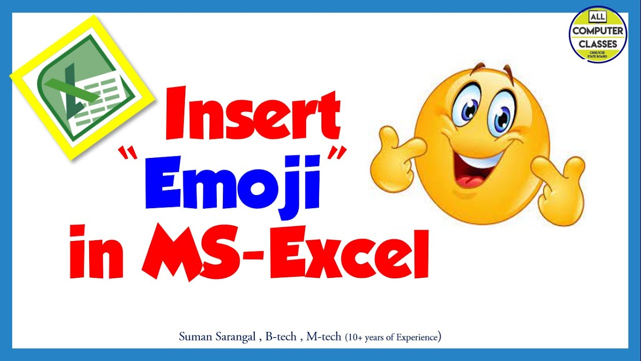 How To Insert Emoji In Excel - YouTube