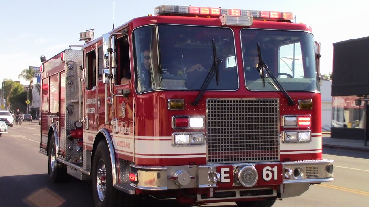 LAFD Engine 61 Responding - YouTube