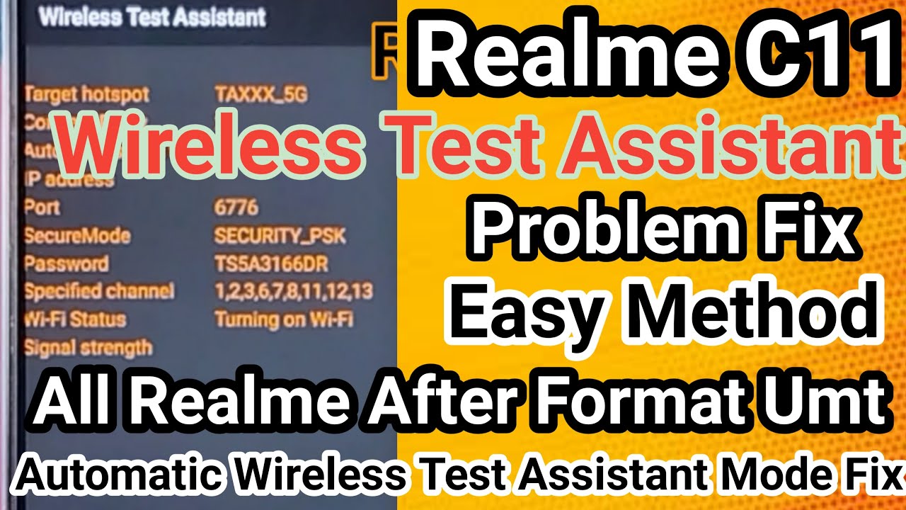 How To Fix Realme C11 Wireless Test Assistant | Remove Wireless Test ...