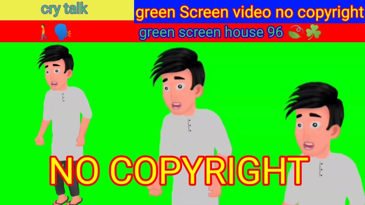 crying talking boy cartoon green screen video no copyright free video ...