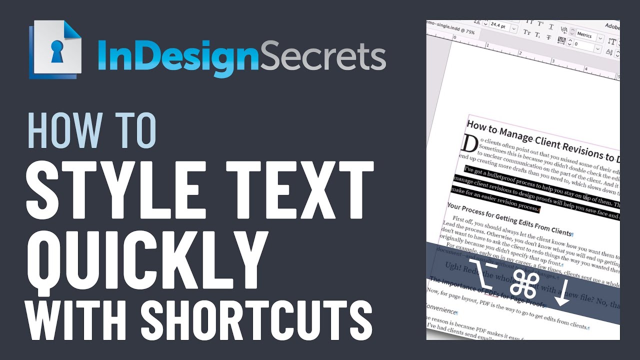 InDesign How-To: Style Text Quickly with Shortcuts (Video Tutorial ...