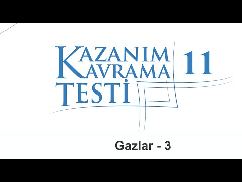 11. Sınıf Kimya Kazanım Kavrama Testi - 11 Gazlar - 3 (Yeni)