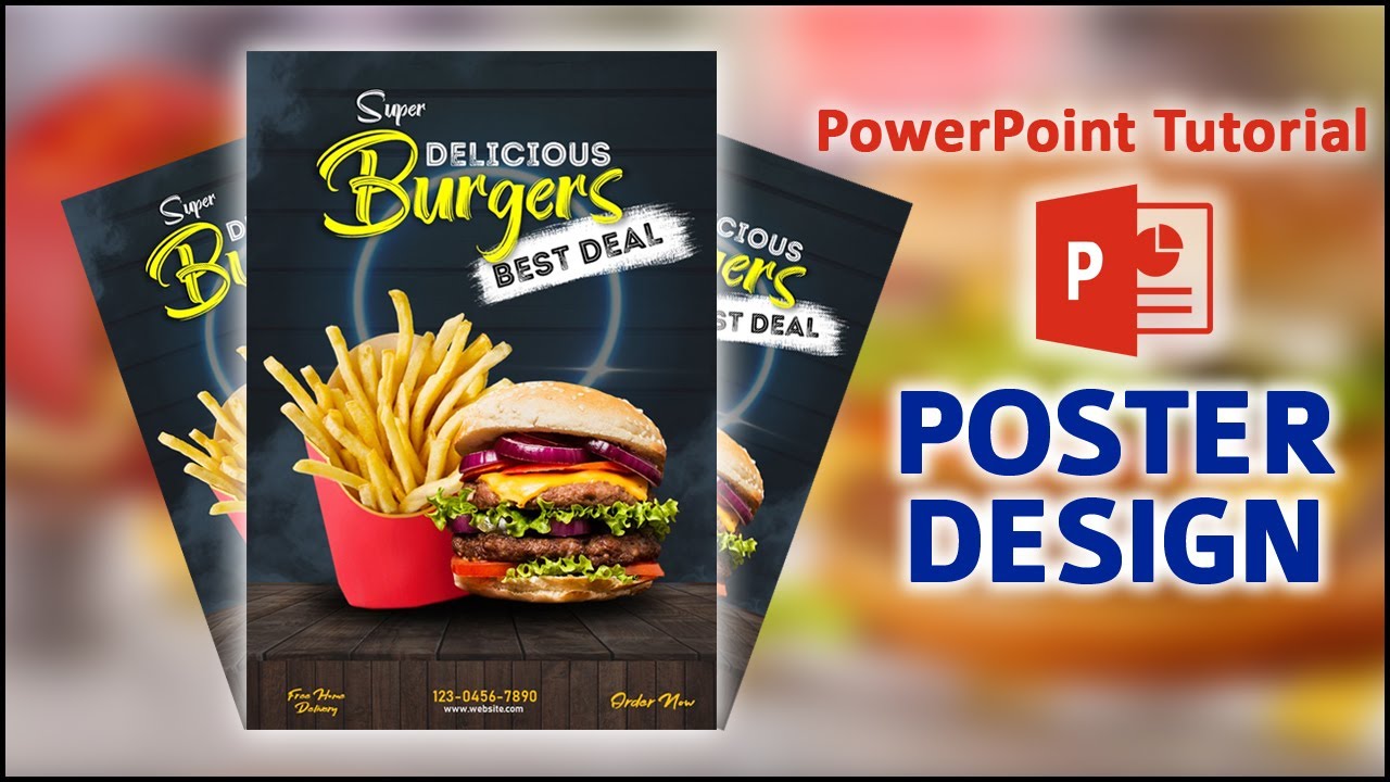 Printable Poster Design in Ms PowerPoint Tutorial with PPT File || A4 ...