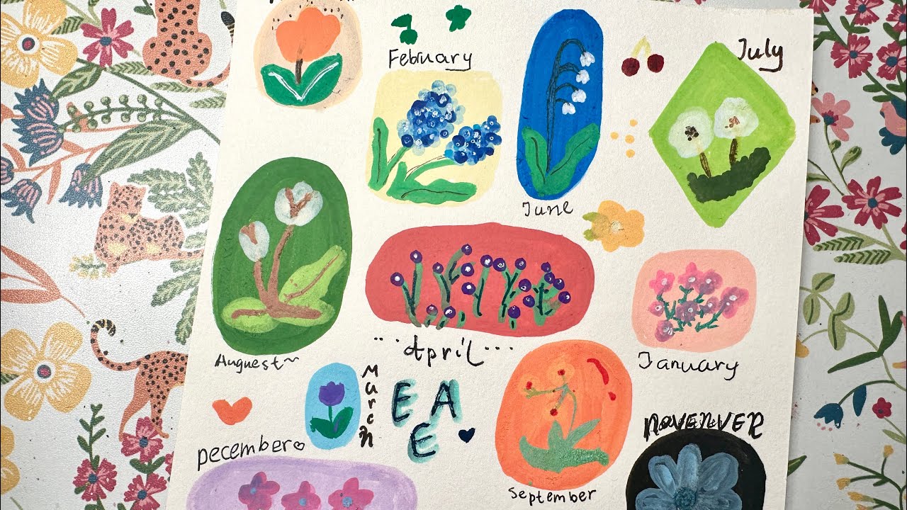How to draw birthday month flower #art #acrylicmarkers #easydrawing # ...