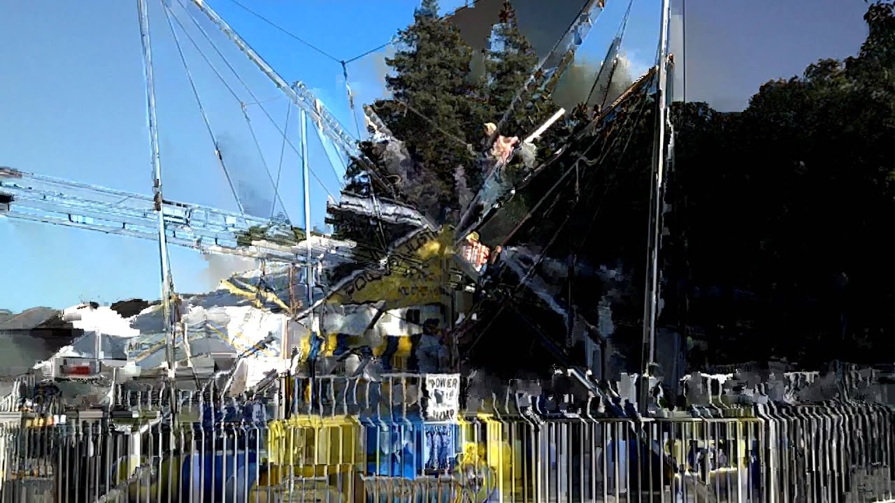 Power jump bungy ride at the Midway, county fair - YouTube