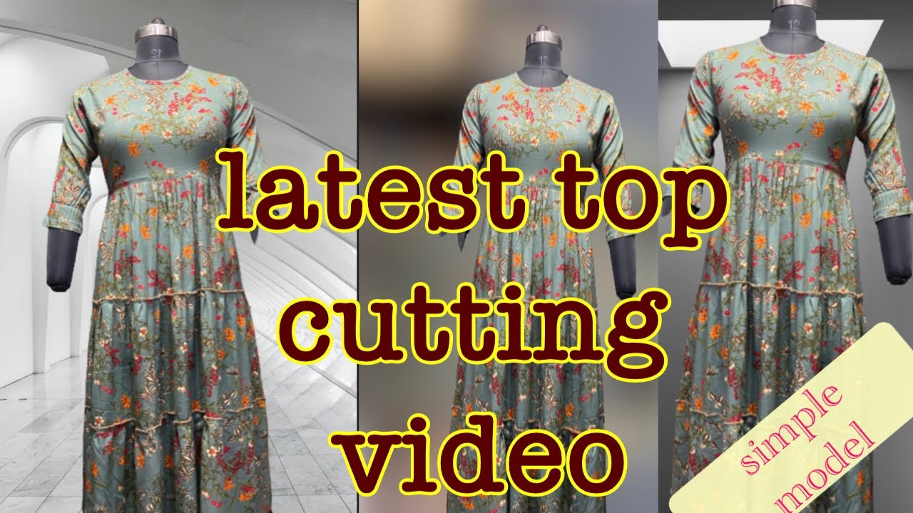 top cutting/ three layer top cutting and stitching/ simple model top ...