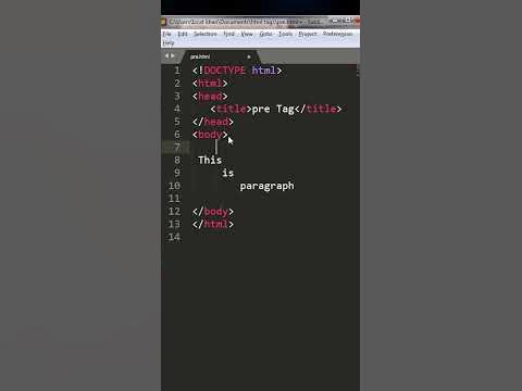 Pre Tag in HTML | Preformatted text | #Shorts - YouTube