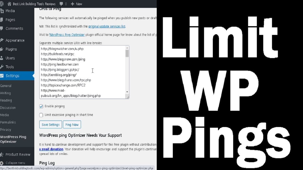 How To Limit Your Wordpress Pings - Free Wordpress Ping Optimizer Plugin - YouTube