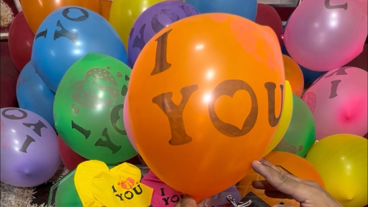 Electric Balloon Pump 32 Colourful I Love You Shape Balloons easy fill ...
