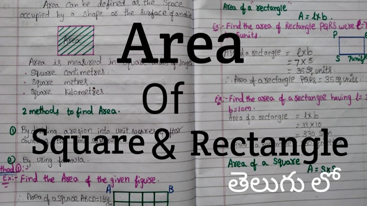 How To Find Area || Area of Square and Rectangle || Maths for Kids ...