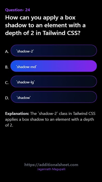 How Can You Apply A Box Shadow To An Element With A Depth Of 2 In Tailwind Css Tailwindcss