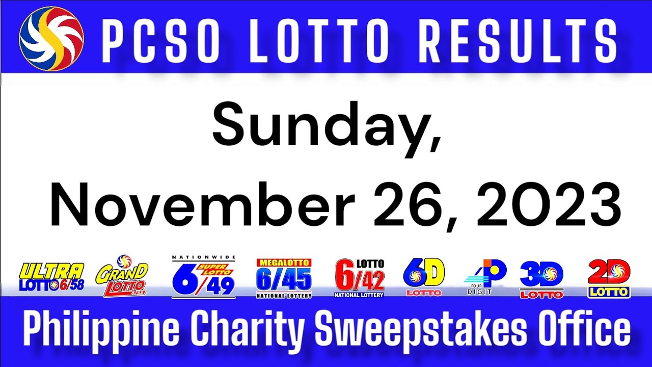 Lotto Results Sunday, November 26, 2023 - YouTube