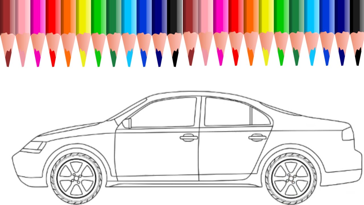 how to Draw a car 🚗 || colour and painting | pencil drawing with paper ...