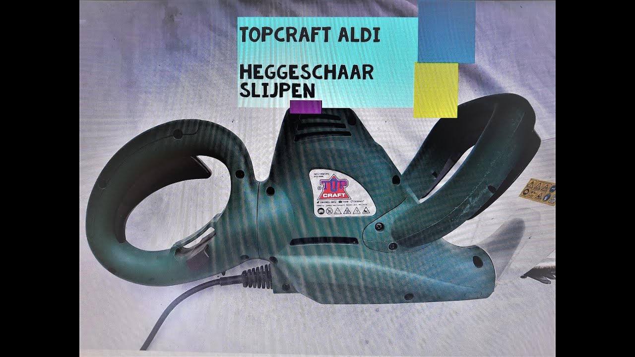 heggeschaar aldi topcraft slijpen - YouTube