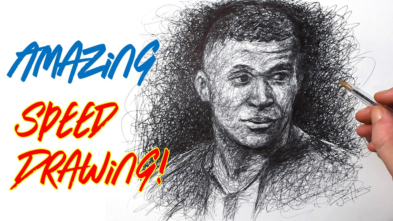 How to Draw Mbappé | Mind Blowing Scribble Art Drawing - YouTube