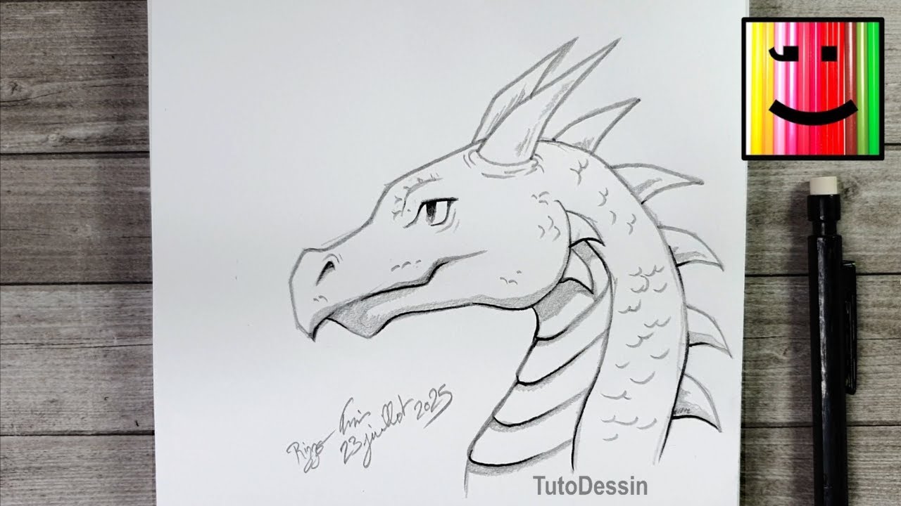 Dessin d’un dragon au crayon de papier | Comment dessiner facilement ...