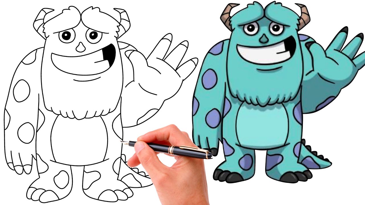 How To Draw SULLEY From MONSTERS INC | Monsters Inc Drawing - YouTube