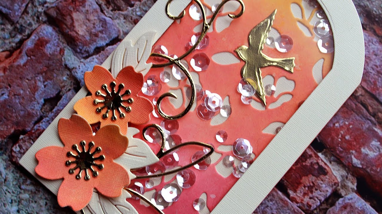 Spring Dawn Shaker Tag - featuring Paper Discovery dies - YouTube