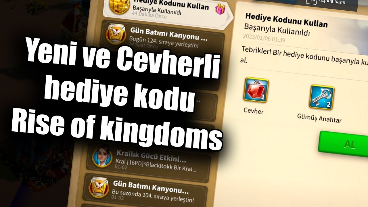 YENİ YIL HEDİYE KODU - CEVHERLİ KOD İYİDİR - #riseofkingdoms #gaming #eğlence #oyun - YouTube