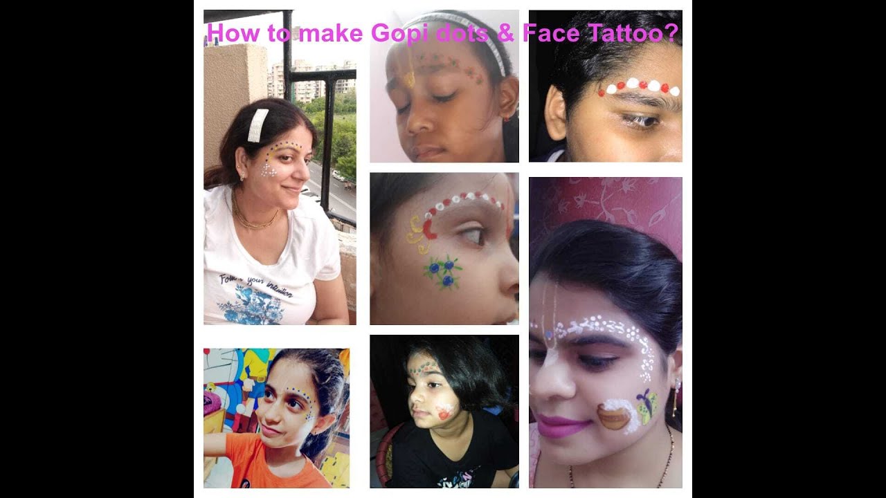 Janmashtami Special - How to make gopi dots and face tattoo - YouTube