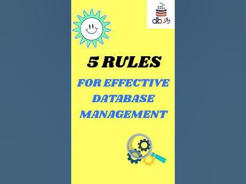 5 Rules for Effective Database Management| 5 Basic Rules to Manage Database #database #sql # ...