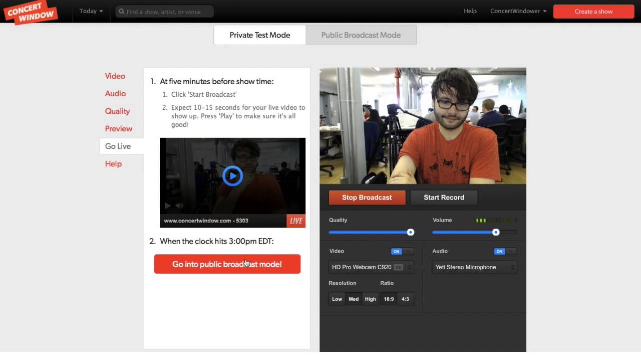 How To Broadcast with Concert Window - YouTube