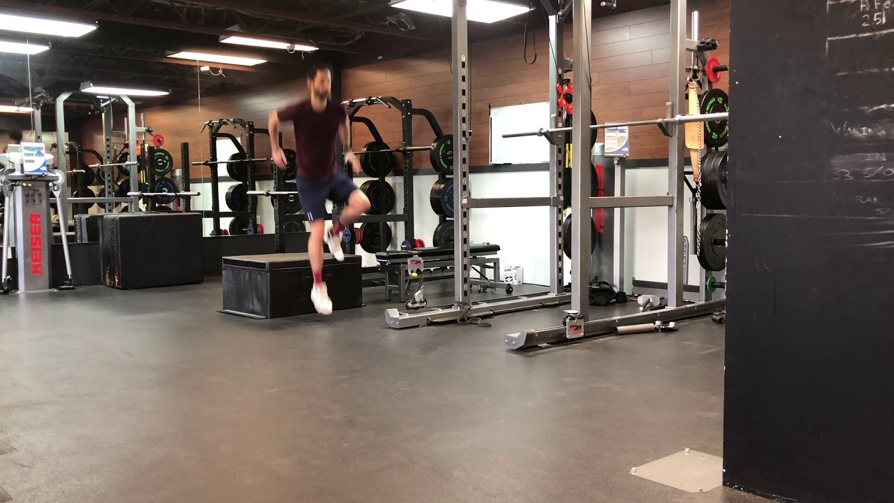 Single leg depth drop to vertical - YouTube