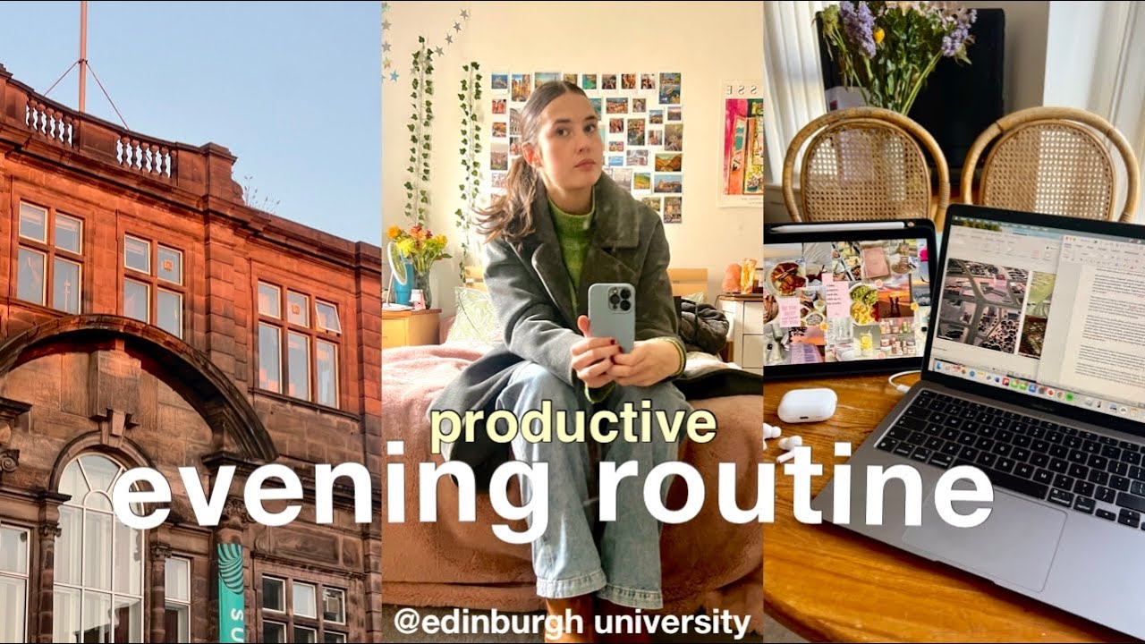 productive evening routine | studying on the meadows in edinburgh - YouTube