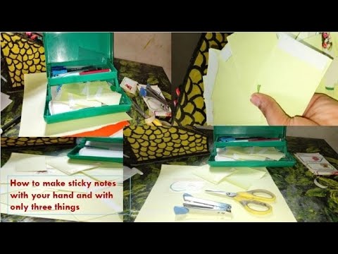 Paper Sticky Notes | How to make sticky notes at home only with three ...