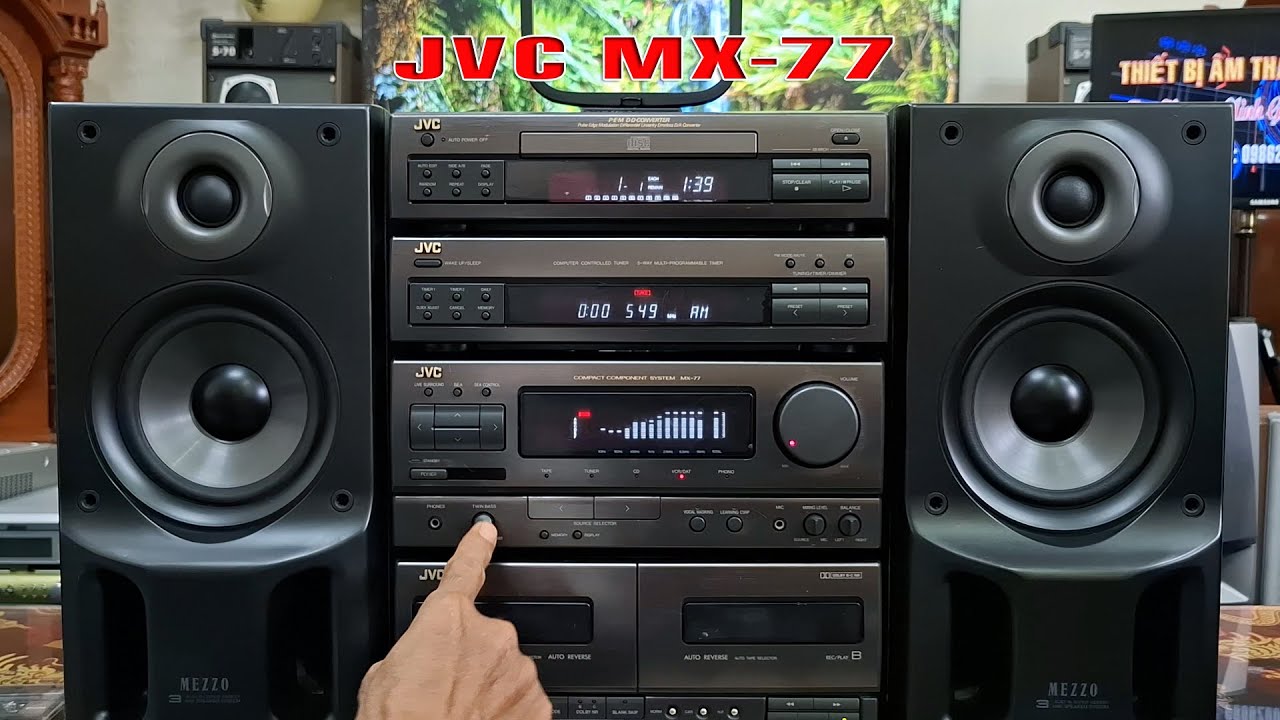 Dàn trung 4 thớt dời JVC MX-77 công xuất lớn, máy 2 cầu tiếng. loa 3 way có SUB trầm. zin bản ...