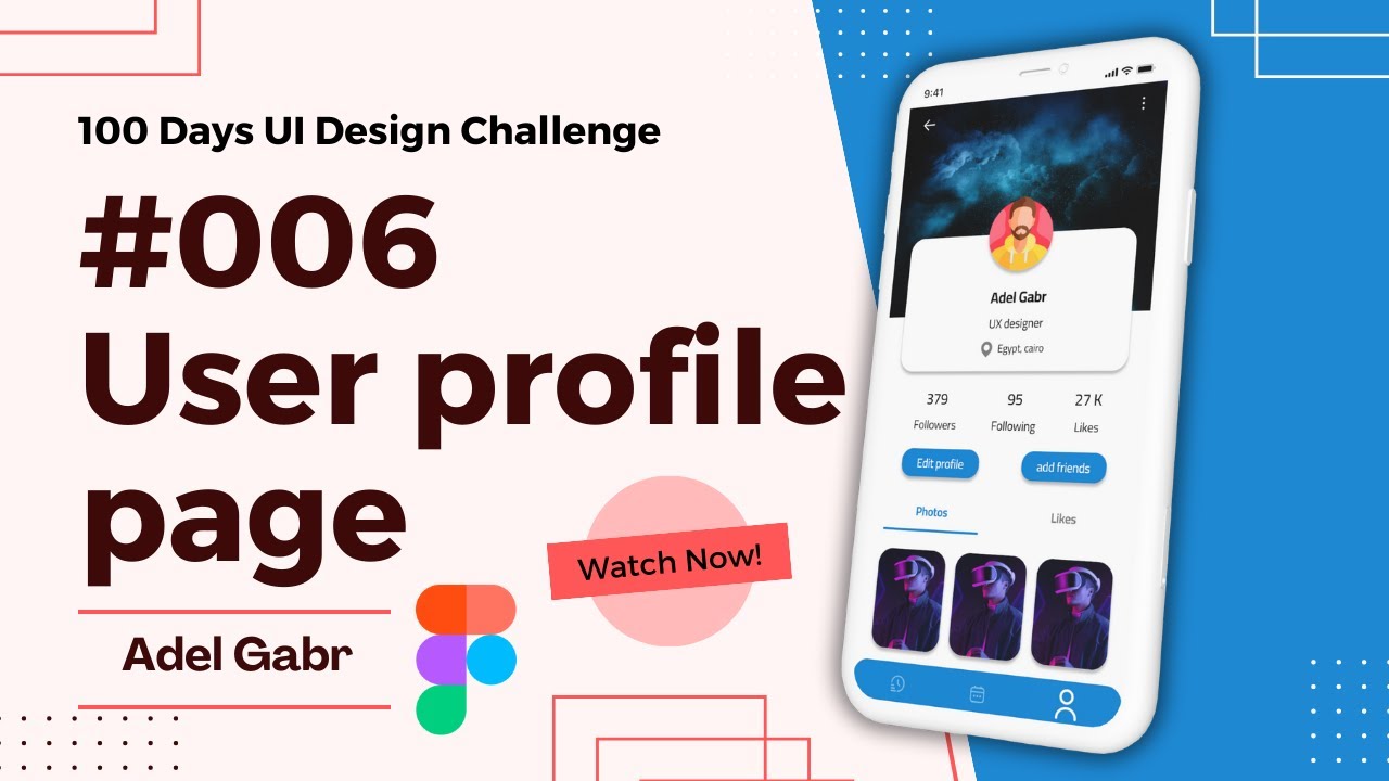 Create stunning User profile page with figma | Daily UI Design ...