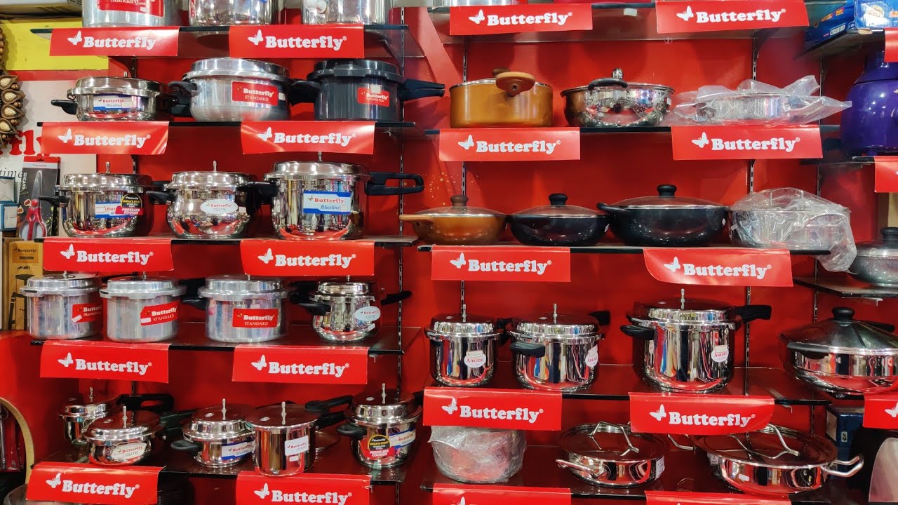 Butterfly 30% Idly Paathiram Stainless steel pressure Cooker Glass top ...