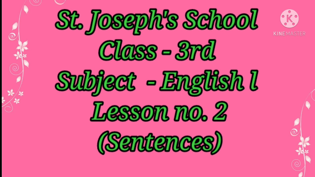Class 3rd English L Lesson No 2 Sentences YouTube Class 3rd English L Lesson No 2 Sentences YouTube