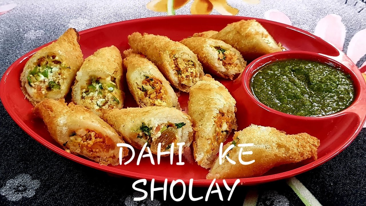 Tea Time Snacks - Dahi ke Sholay/Dahi bread roll - YouTube