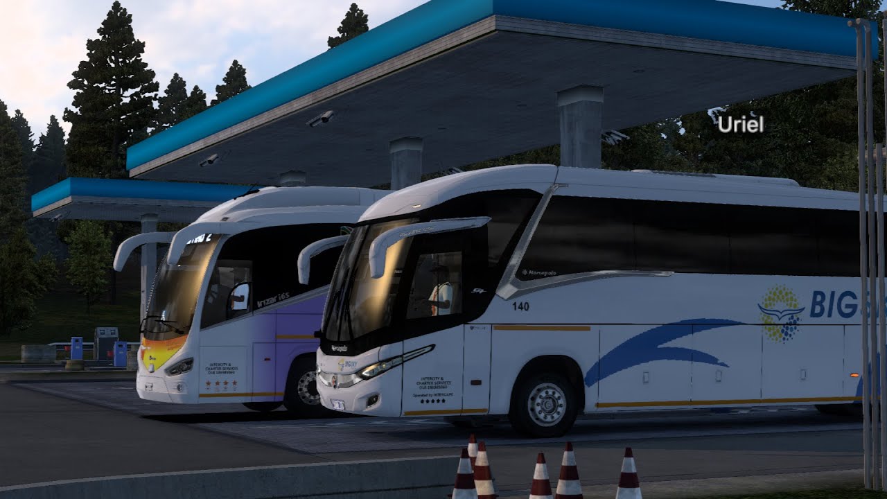 Bus Convoy INTERCAPE Budgetliner Convoy - YouTube