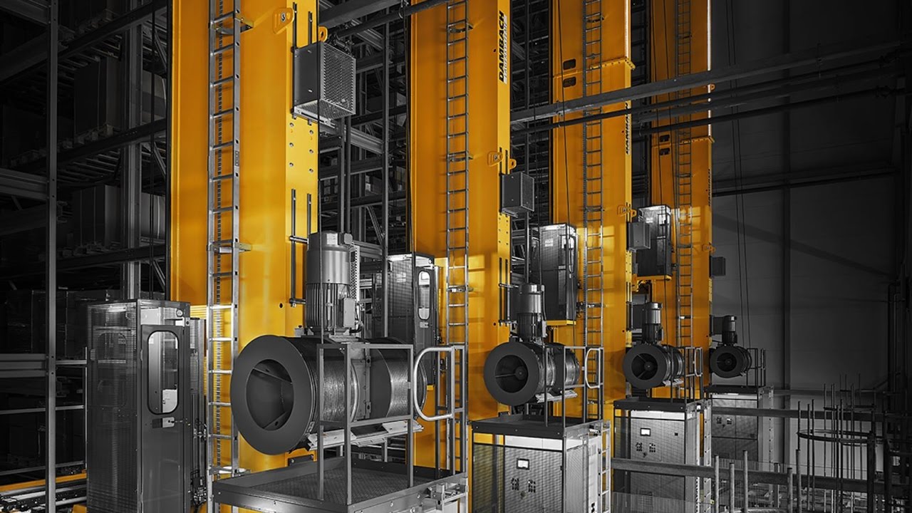 DAMBACH MONO - Aisle Bound Stacker Crane - YouTube