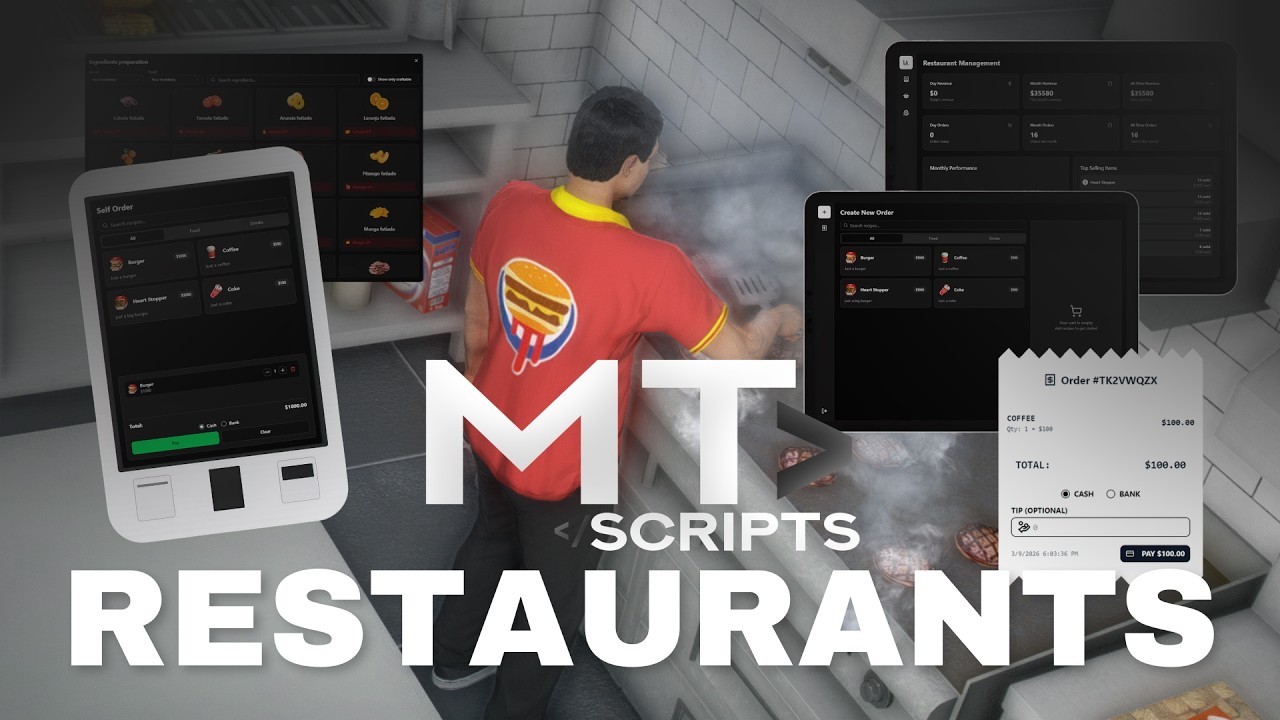 MT Restaurants v3 | Most Popular FiveM Restaurants script | New UI, In ...