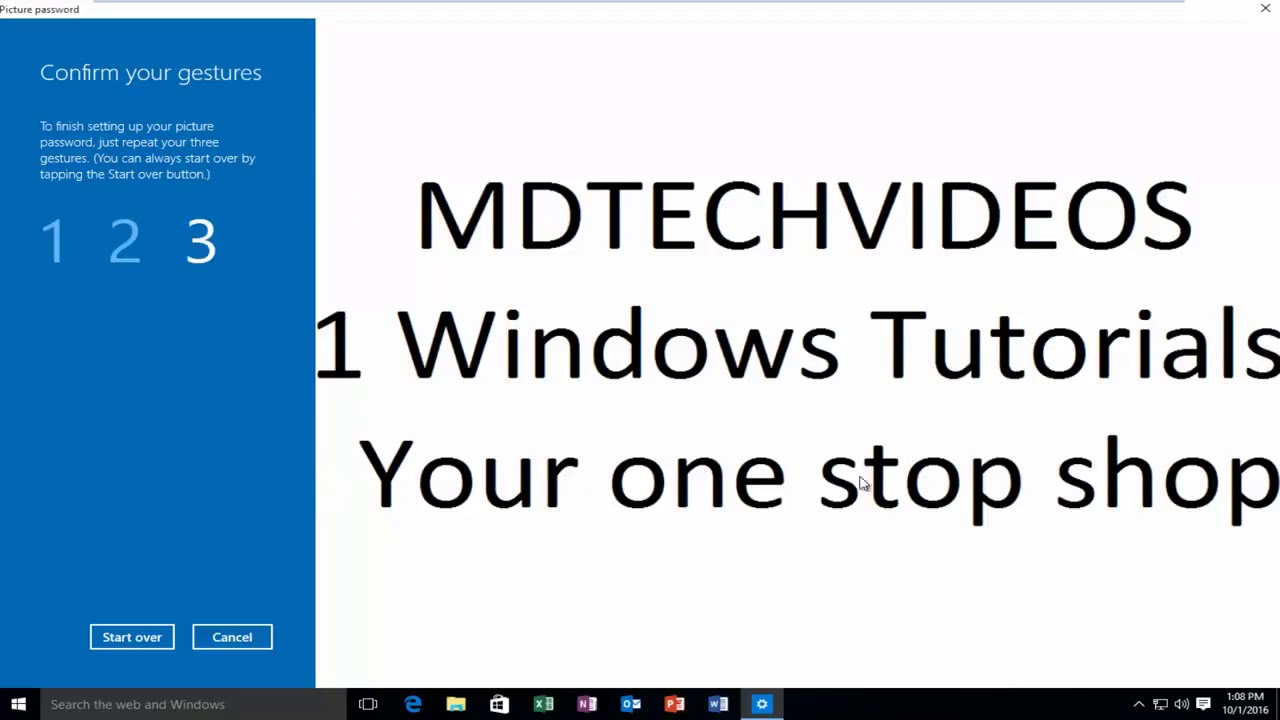 Windows 10 - Picture Password - YouTube