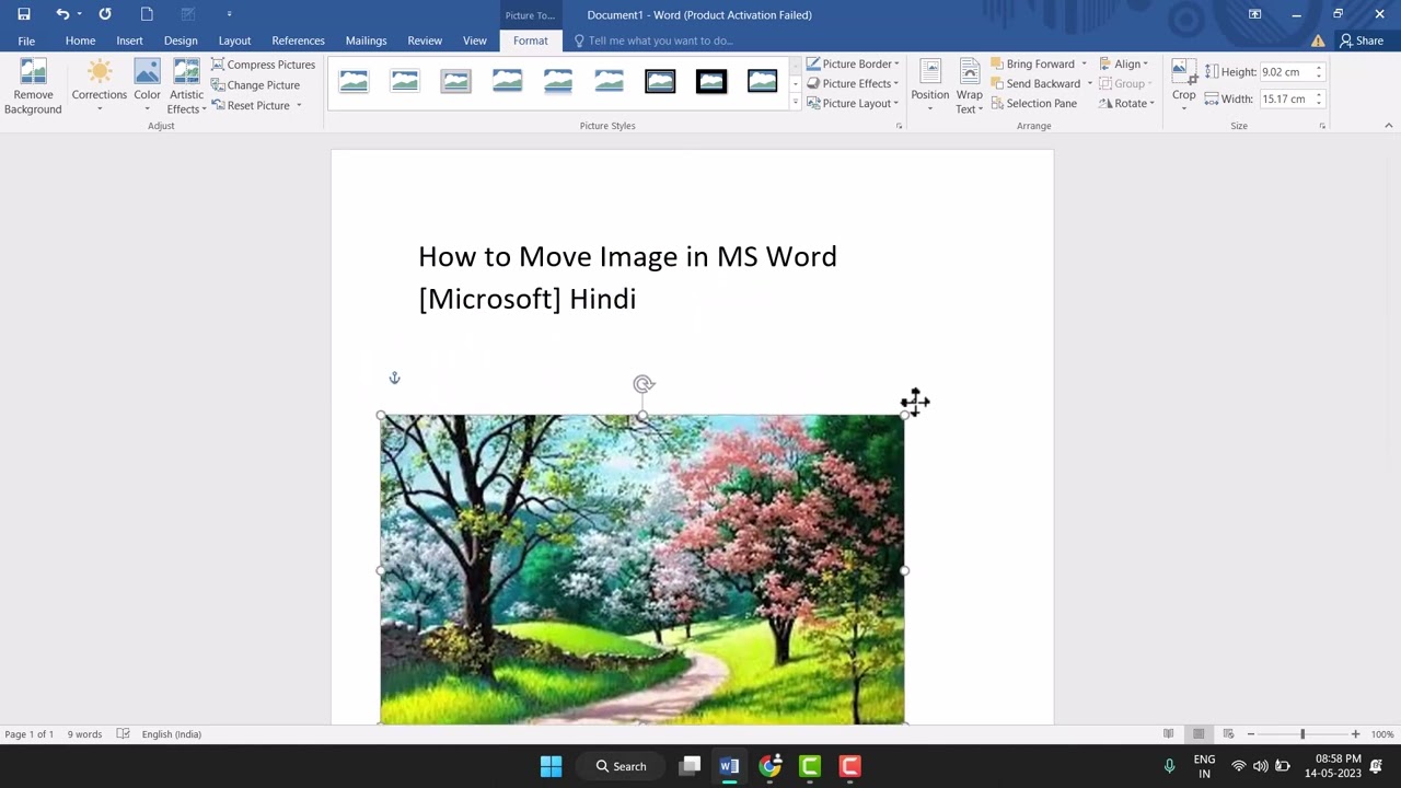 How To Move Image In MS Word Microsoft Hindi YouTube How To Move Image In MS Word Microsoft Hindi YouTube