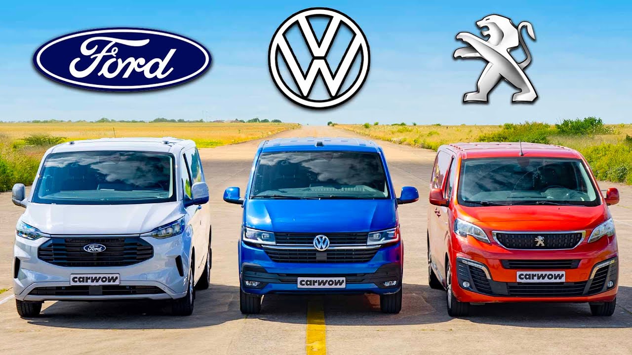 Ford Transit vs VW Transporter vs Peugeot Expert: ARRANCONES DE VANS ...