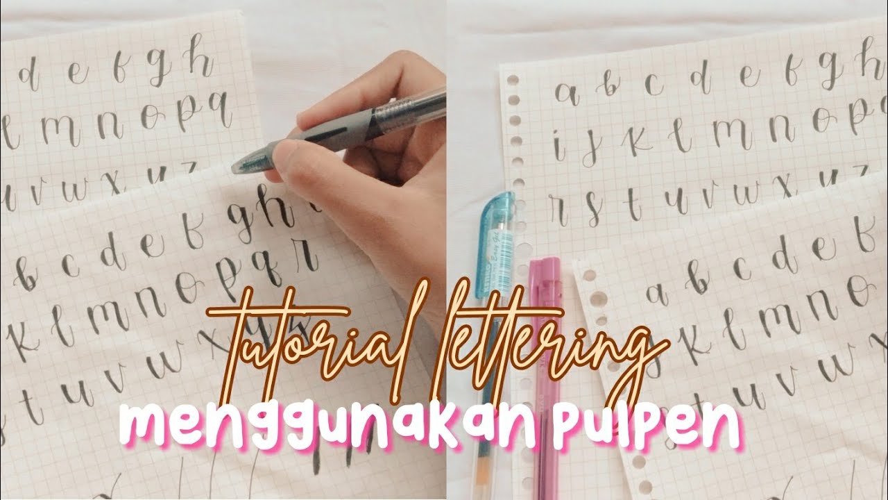 tutorial lettering menggunakan pulpen🖋️|gampang bgt loo💭 - YouTube
