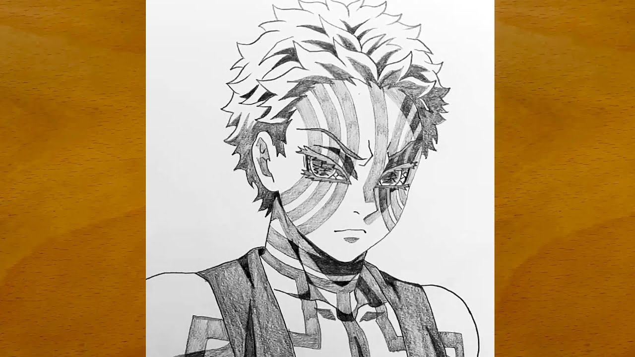 How to Draw Akaza from Demon Slayer Step by Step || Easy Anime Drawing ...