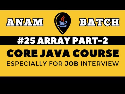 Core Java Tutorial for Beginners | Array part-2 | Lecture-25 | JAVA FULL STACK COURSE DAY-25 ...