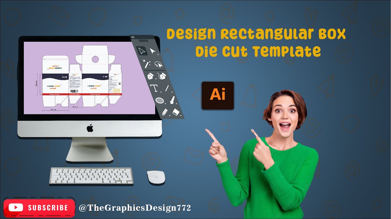 Design Rectangular Box Die Cut Template - YouTube