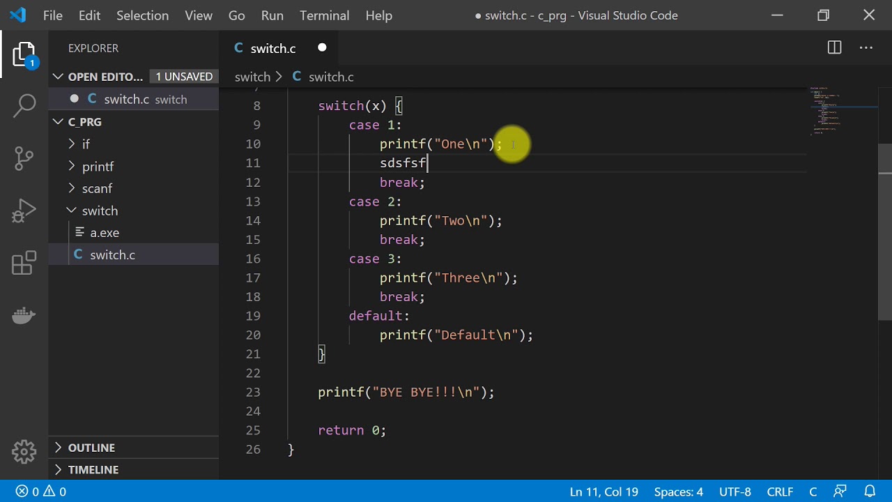 switch-case practice - YouTube