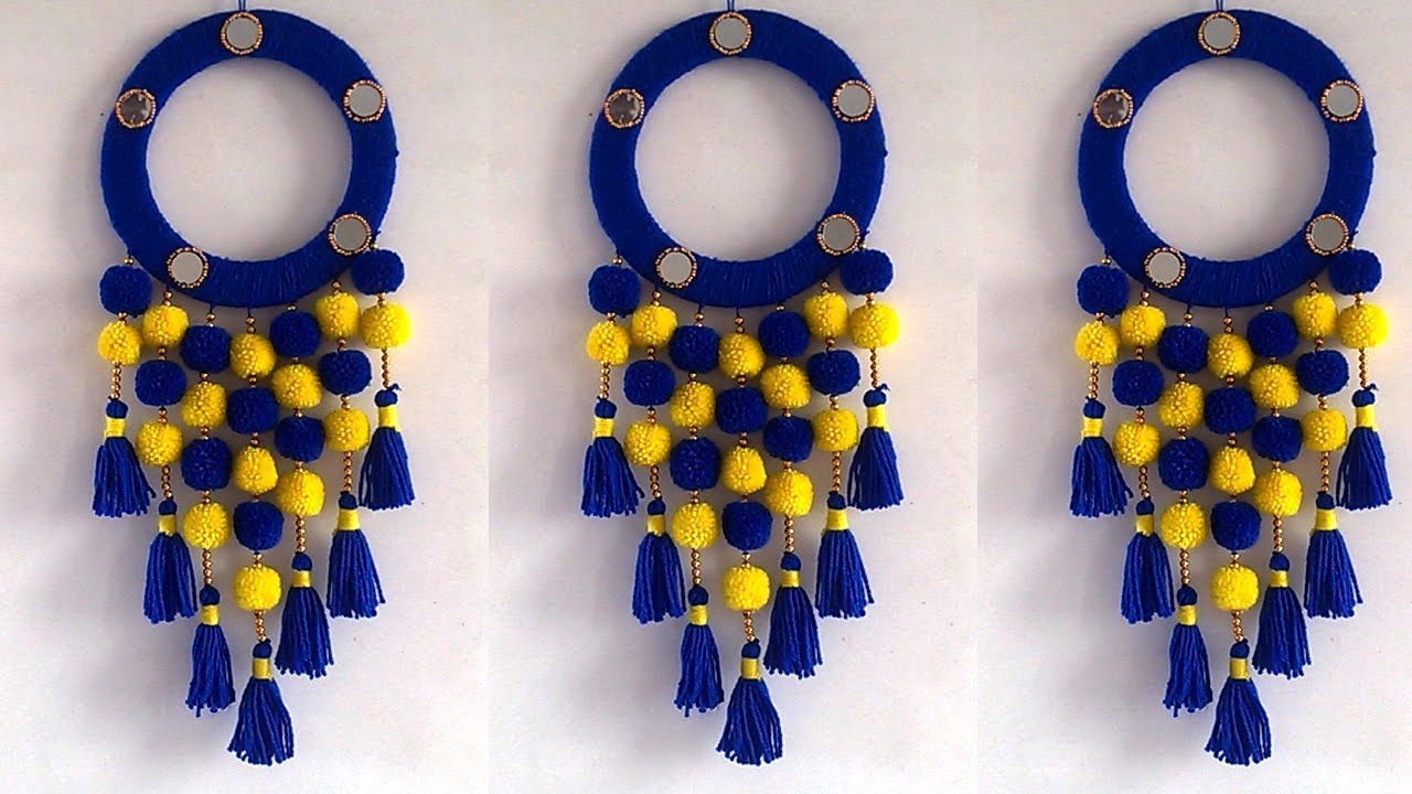 DIY Wall Hanging Out of Wool !!! Creative Usefull !! DIY ROOM DECOR ...